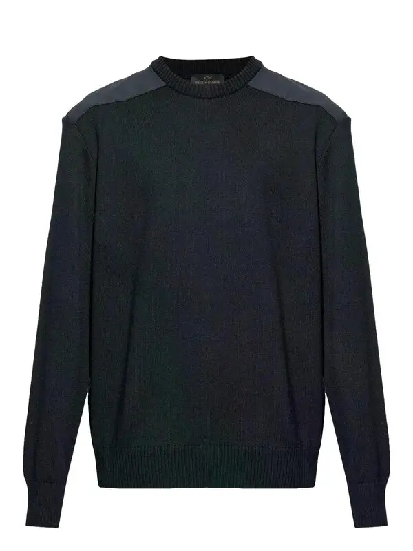Paul & Shark Wool Shoulder-patch Sweater - Black
