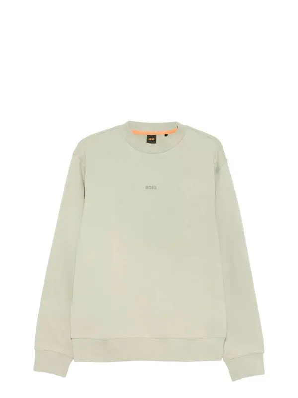 BOSS Logo-print Crewneck Sweatshirt - Green