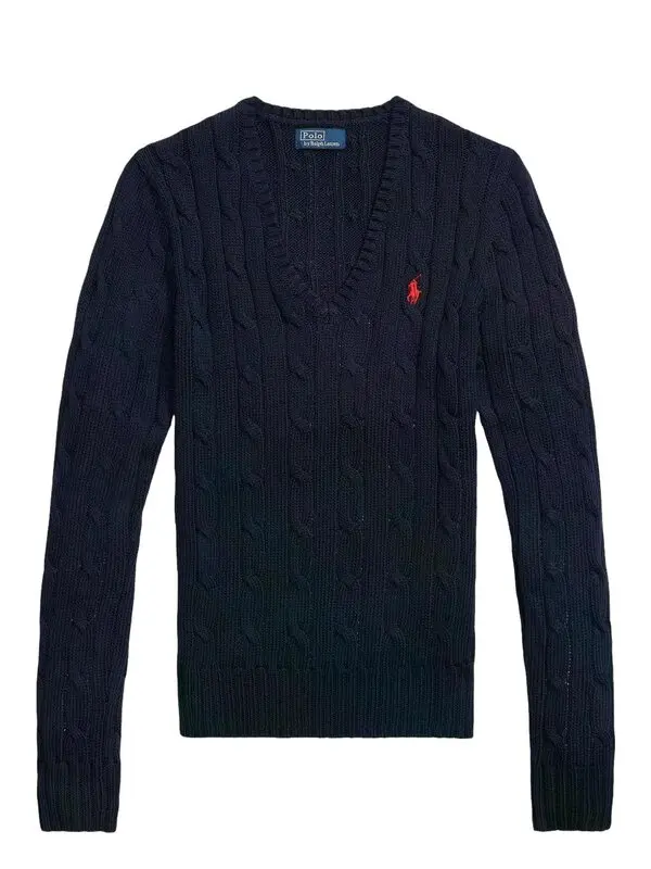 Polo Ralph Lauren Cable-knit V-neck Sweater - Blue