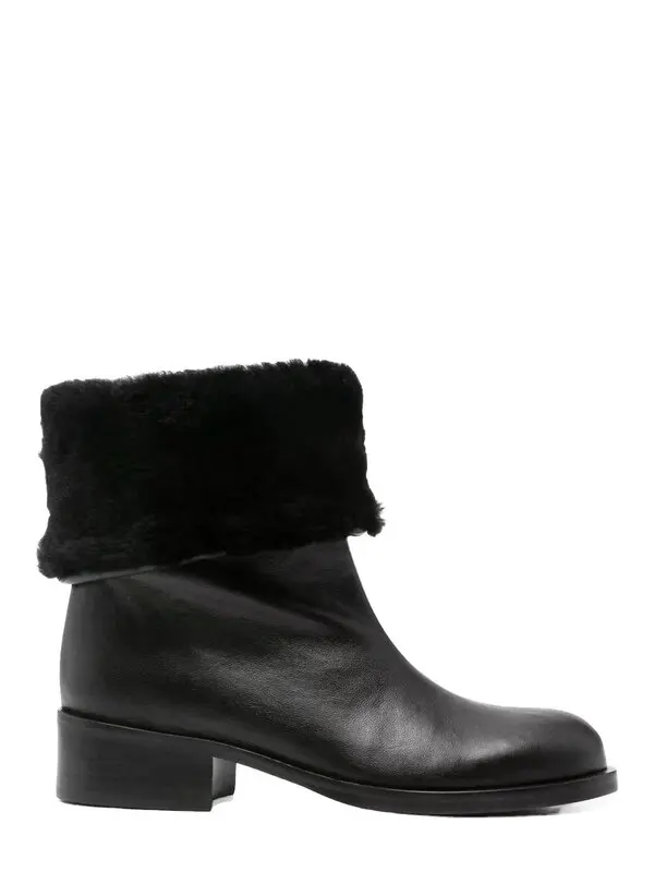 ABOUT ARIANNE 40mm Fur-trimmed Leather Boots - Black
