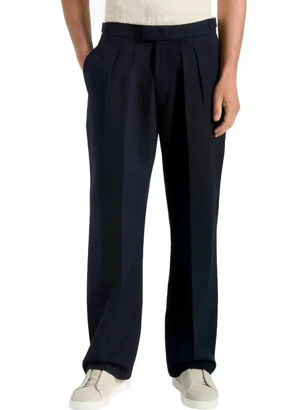 Manière De Voir Pierre Pleated Tailored Trousers - Blue
