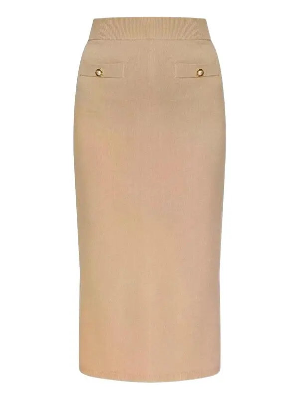 Alessandra Rich Button-detailed Knit Skirt - Neutrals