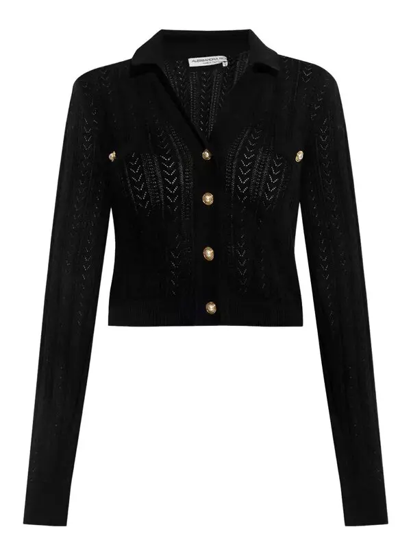 Alessandra Rich Button-embellished Cardigan - Black