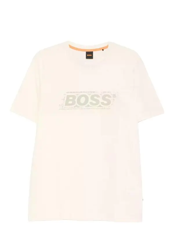 BOSS Logo-print Cotton T-shirt - Neutrals
