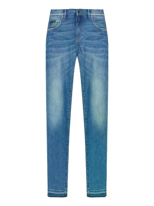 Dolce & Gabbana Frayed-hem Jeans - Blue