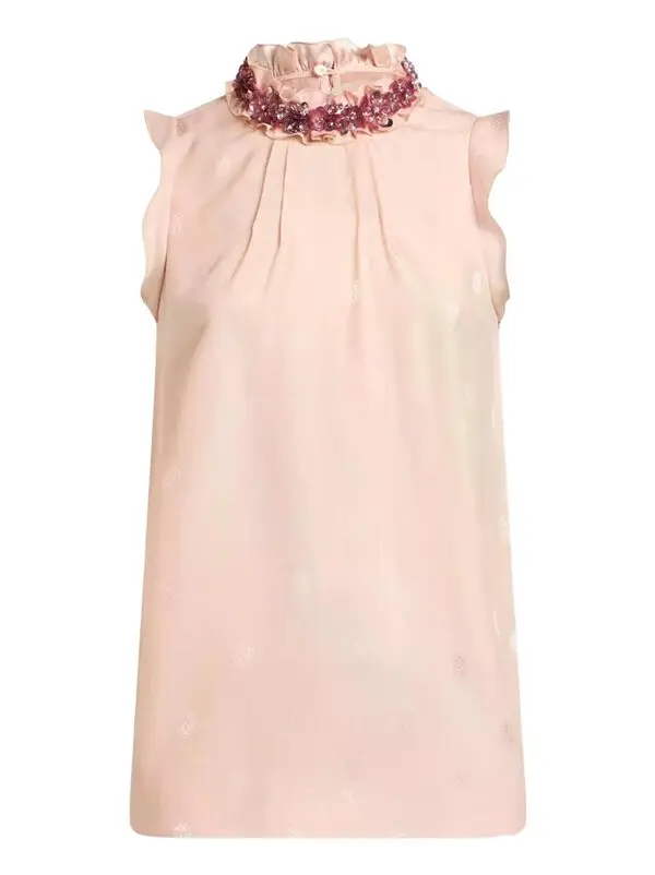 Etro Embellished Silk Top - Pink