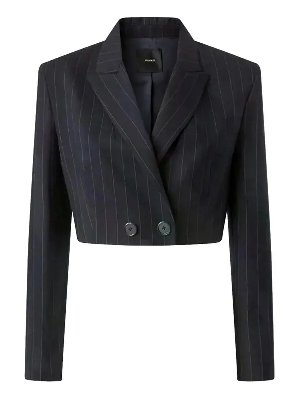 Pinko Pinstripe Cropped Jacket - Blue