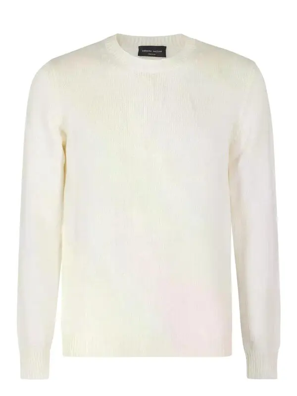 ROBERTO COLLINA Ribbed Crew-neck Sweater - Neutrals
