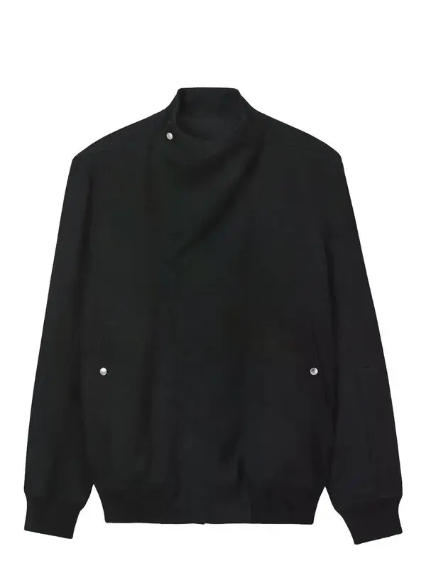 Rick Owens High-neck Asymmetrical Jacket - Black