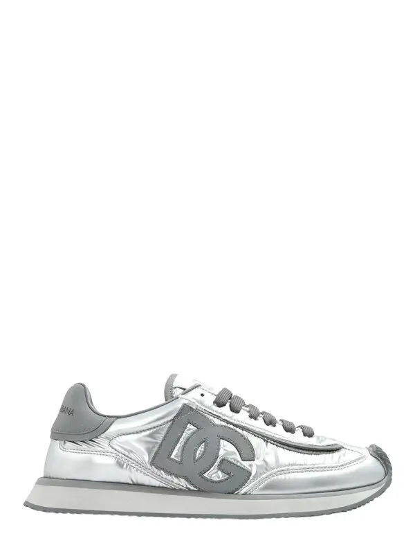 Dolce & Gabbana Logo-patch Metallic Sneakers - Grey