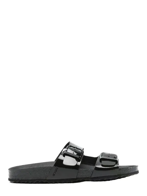 Geox Buckle-detail Flat Sole Slippers - Black