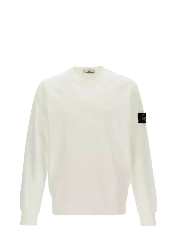 Stone Island Crew-neck Sweatshirt With Logo Badge - White