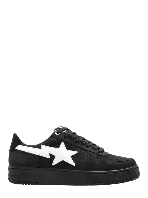 A BATHING APE Sk8 Sta 3 Star-embellished Leather Sneakers - Black