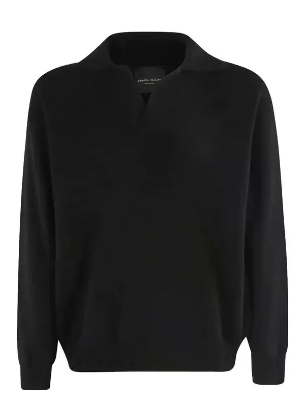 ROBERTO COLLINA V-neck Sweater - Black