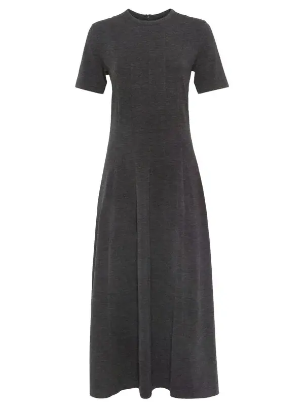 Brunello Cucinelli Short-sleeve Jersey Midi Dress - Grey