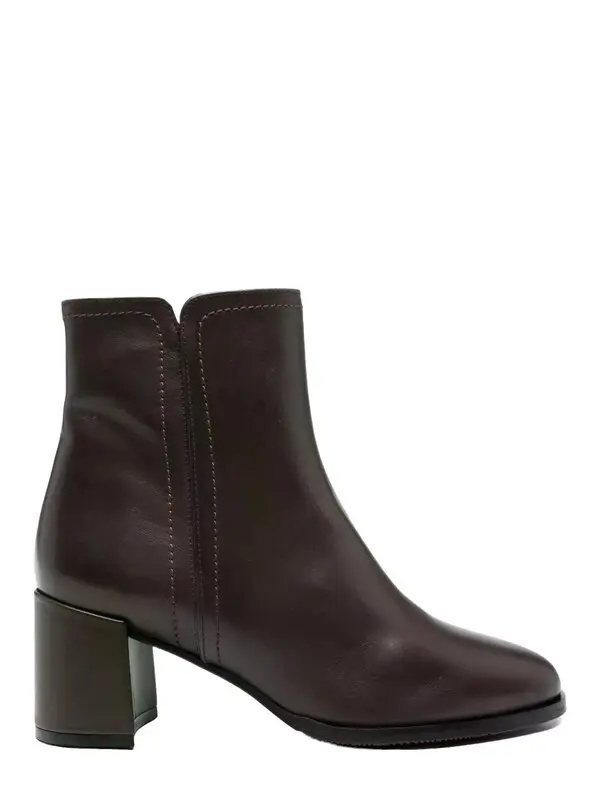 EVALUNA 70mm Zip-detail Block-heel Ankle Boots - Brown