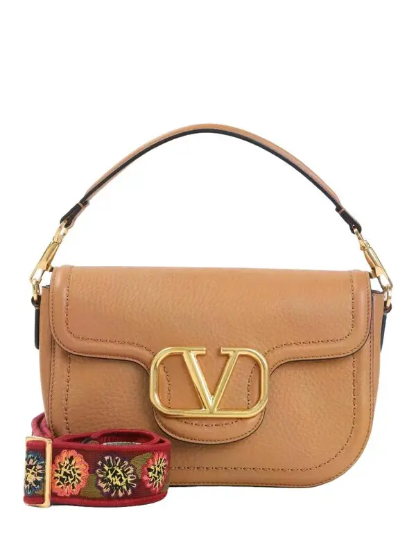 Valentino Garavani Alltime Leather Shoulder Bag - Brown