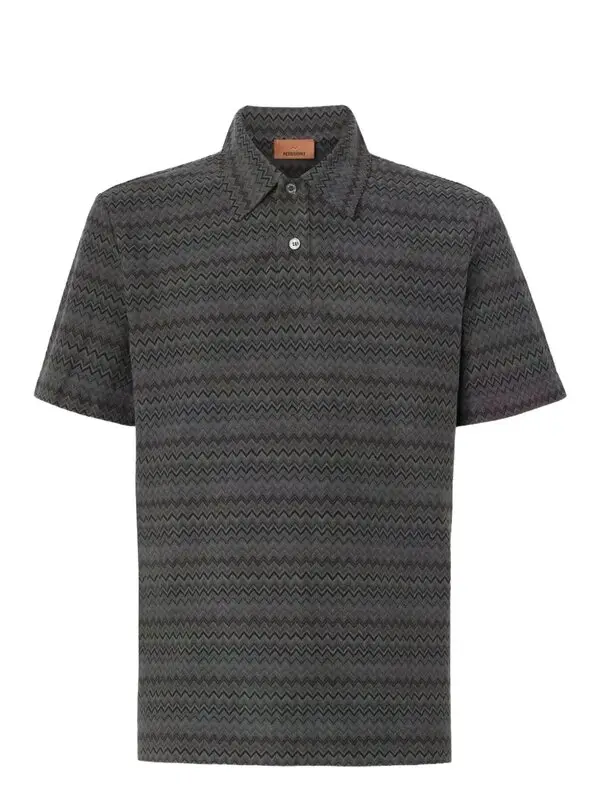 Missoni Chevron-pattern Polo Shirt - Grey
