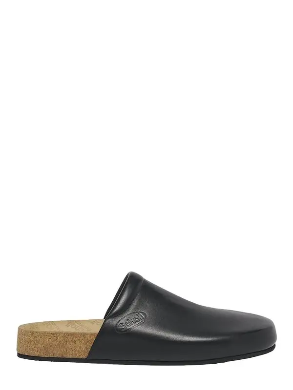 Balenciaga X Scholl Calfskin Flat Mules - Black