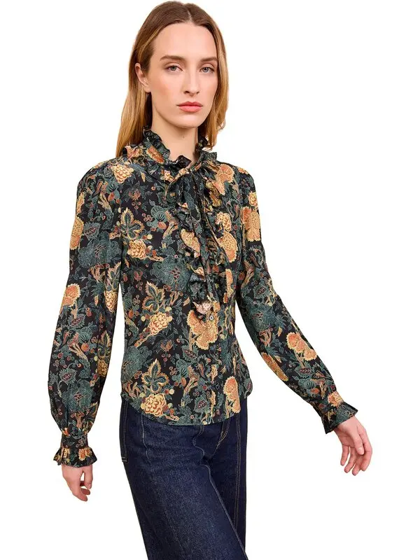 Ulla Johnson Catroux Silk Button-front Blouse - Nuit