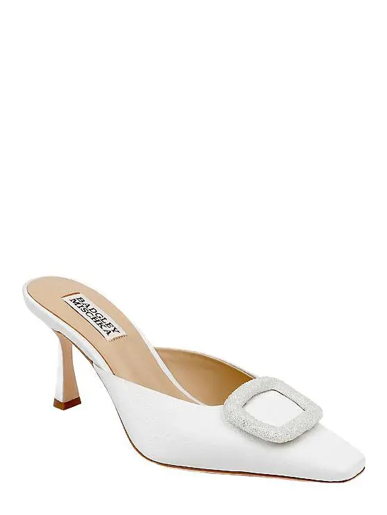 Badgley Mischka Graylynn Mid-heel Mules - Ivory