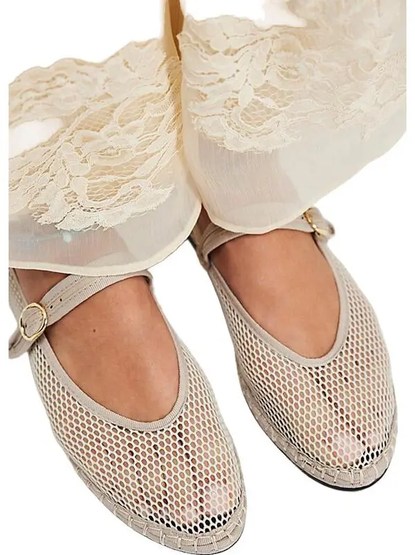FLABELUS Isabella Mesh Mary Janes - Natural