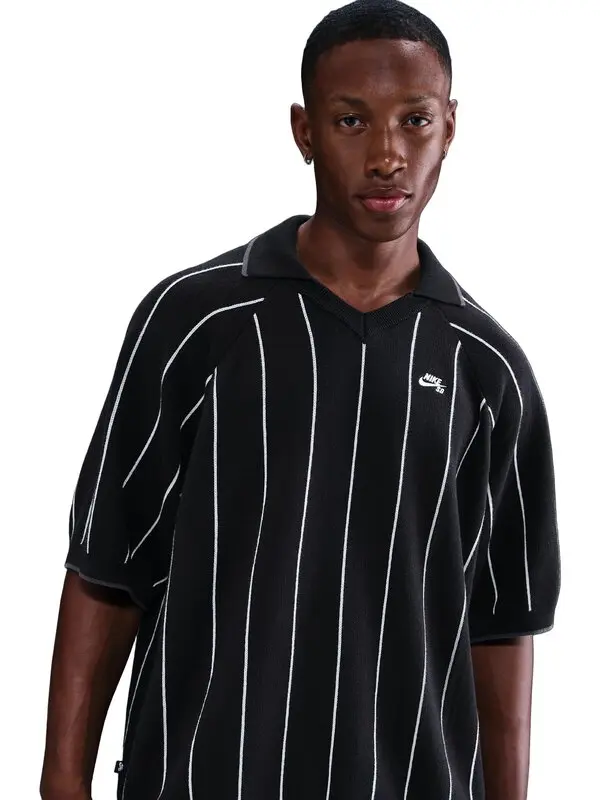 Nike Sb Short-sleeved Polo Skate Sweater - Black