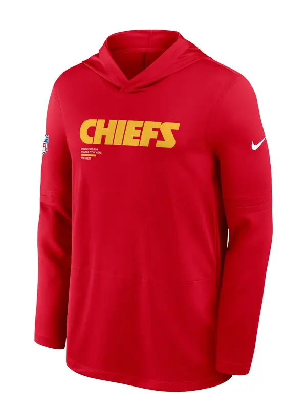 Nike Kansas City Chiefs Pure Fury Sideline Dri-fit Nfl Long-sleeve Hooded Top - Red