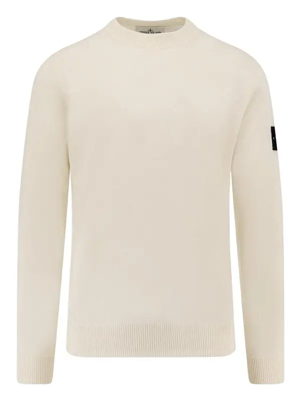 Stone Island Certified Virgin Wool Sweater - White