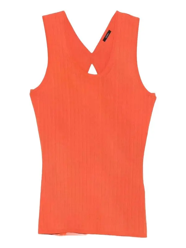 JOSEPH Keyhole Ribbed Top - Orange