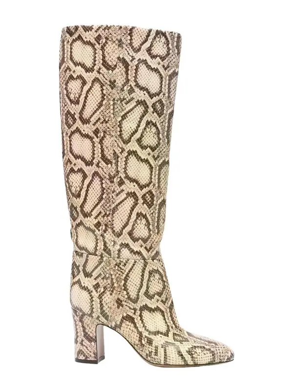 Paris Texas 80mm Python Print Leather Boots - Neutrals