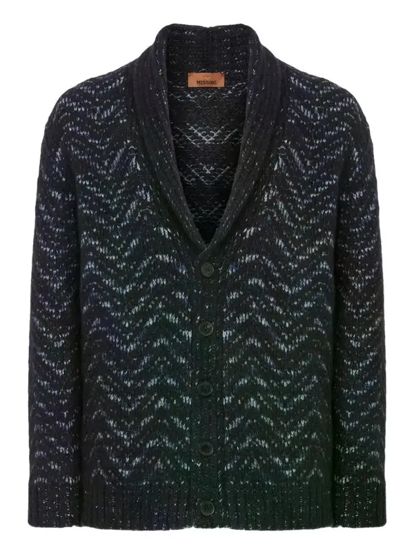 Missoni Wave-pattern Shawl-collar Cardigan - Blue