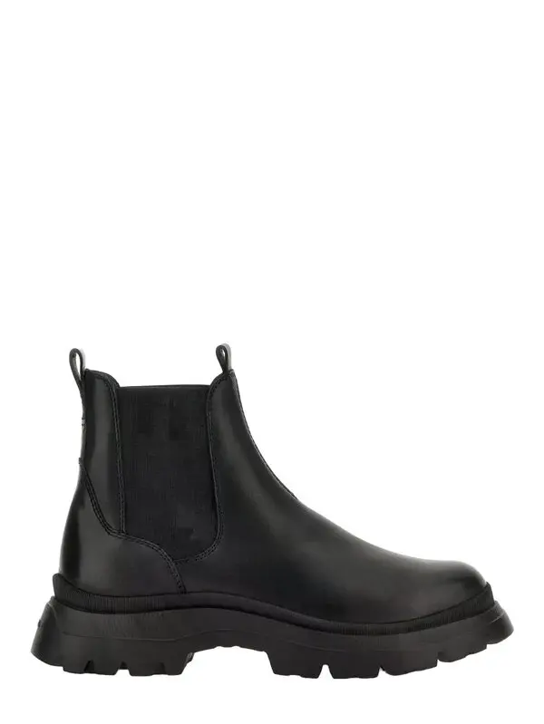 Hogan Leather Ankle Boots - Black