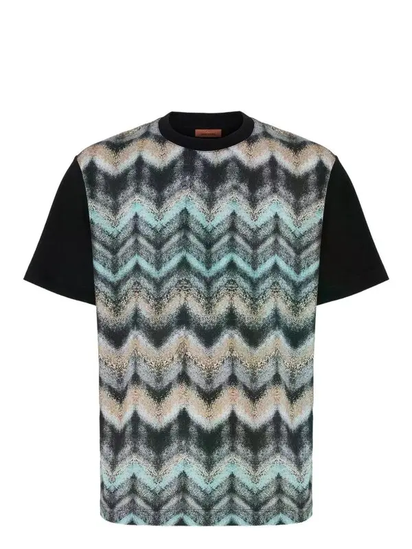 Missoni Airbrush-effect Zigzag Print T-shirt - Black
