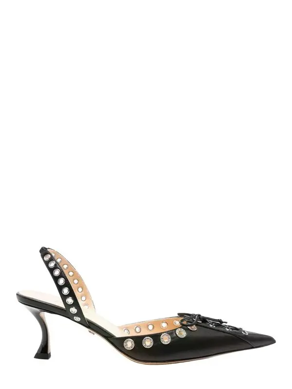 Mach & Mach Crystal-embellished Lace-up Pumps - Black