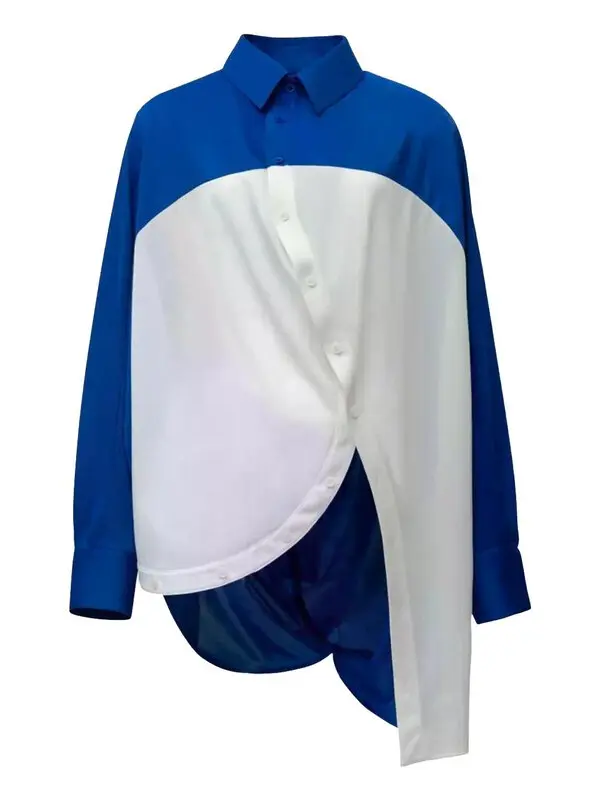 Anrealage Doraemon Colour-block Asymmetrical Shirt - Blue