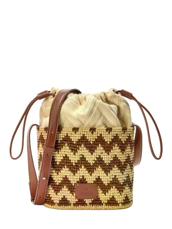 Missoni Zigzag-pattern Bucket Bag - Brown