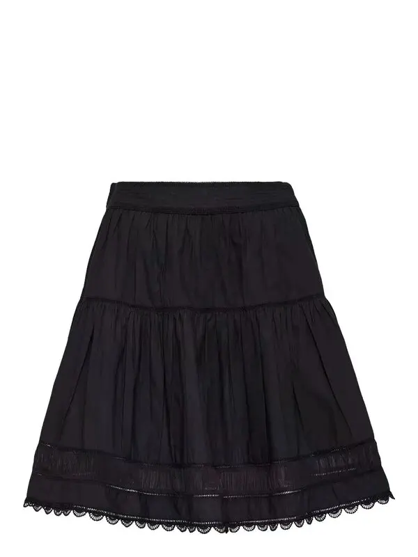 Ulla Johnson Ayla Tiered Lace-trimmed Mini Skirt - Black