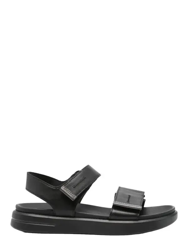 Geox Leather Double-strap Sandals - Black