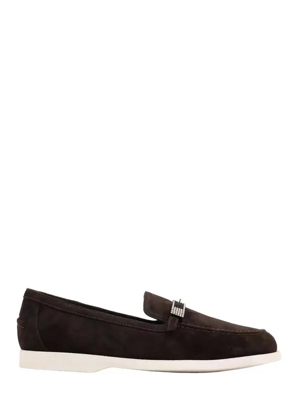 LE SILLA Yacht Crystal-buckle Loafers - Brown