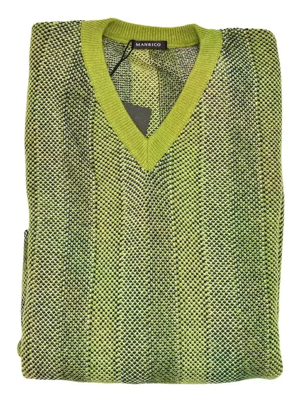 Manrico Cashmere V-neck Cashmere Sweater - Green