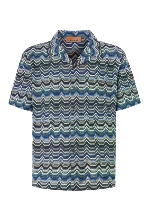 Missoni Zig-zag Short-sleeved Shirt - Blue