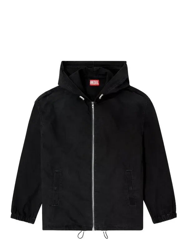 DIESEL® Hooded Zip-up Jacket - Black