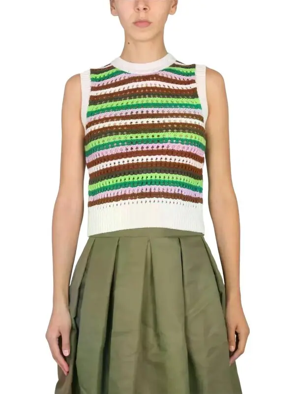 DEPARTMENT 5 Striped Sleeveless Top - White