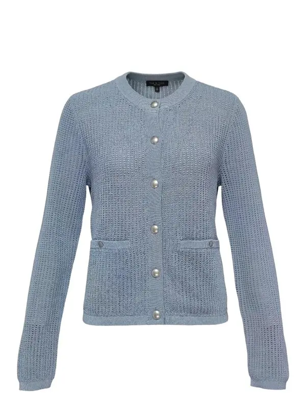 Rag & Bone Button-detailed Open-knit Cardigan - Blue