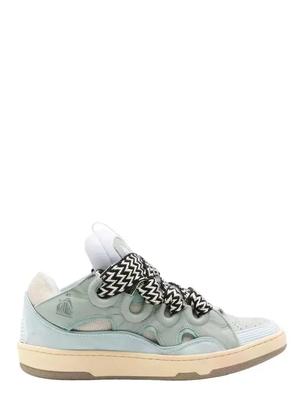 LANVIN Lace-up Leather Sneakers - Blue