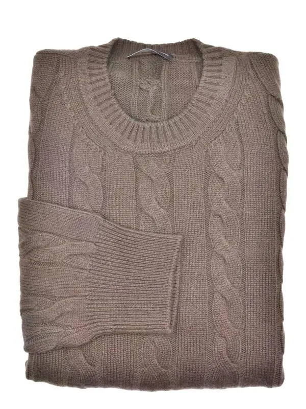 Manrico Cashmere Cable-knit Cashmere Sweater - Brown