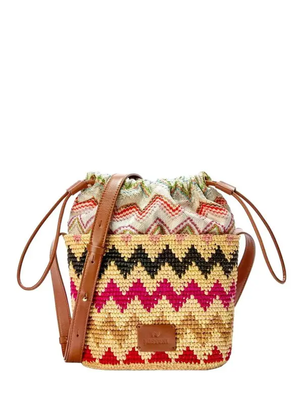 Missoni Zigzag Pattern Bucket Bag - Neutrals