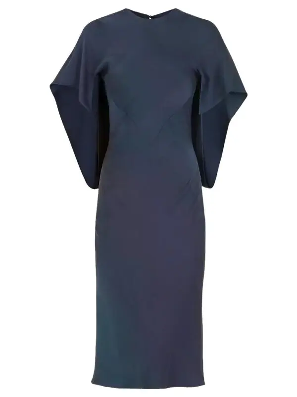 Fendi Cape-sleeve Midi Dress - Blue