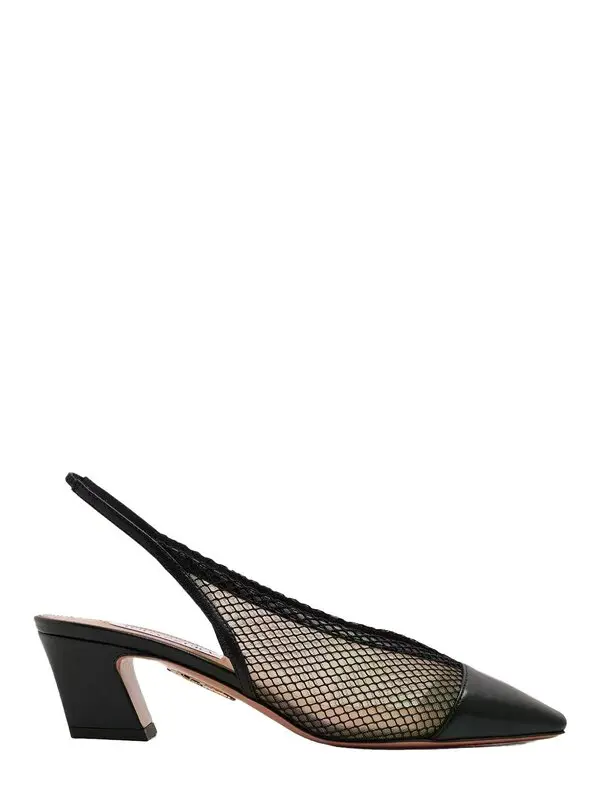 AQUAZZURA 40mm Margot Mesh Slingback Heeled Pumps - 000